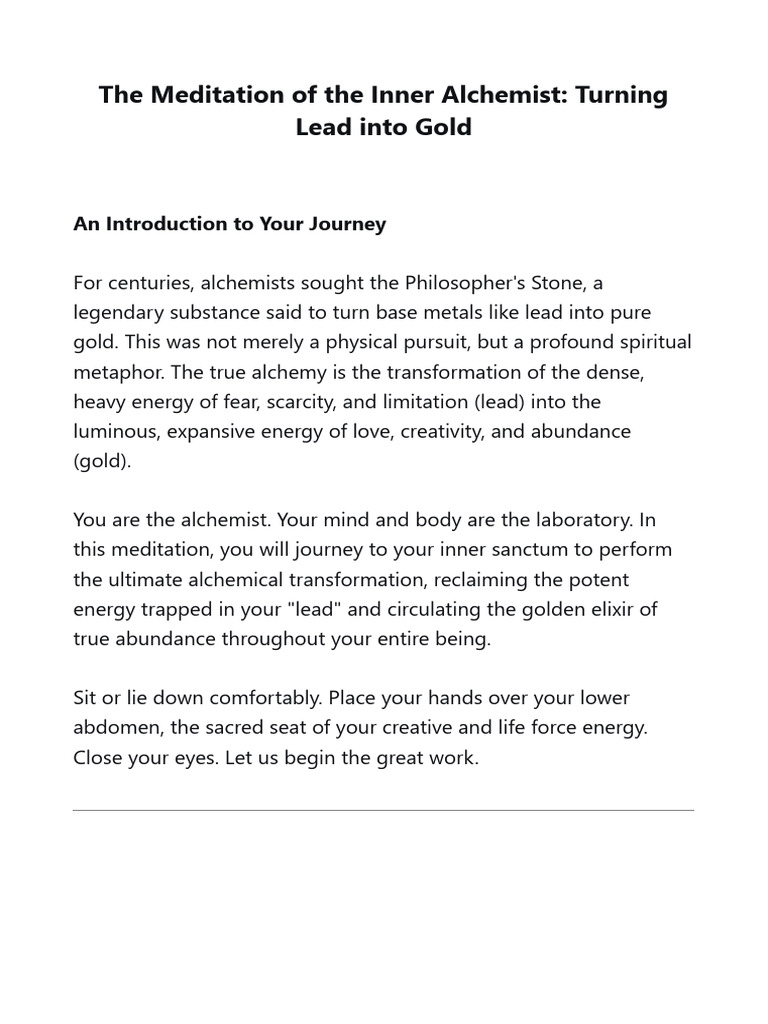 Inner Alchemy: Transform Fear to Abundance | PDF | Alchemy