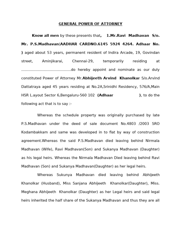 PoA Jana FCS | PDF | Civil Law (Common Law) | Private Law