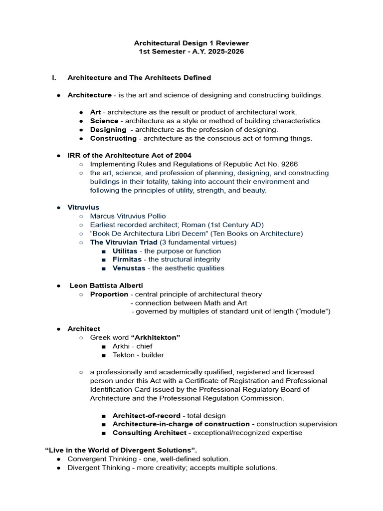AD1 - 1st Midterm Reviewer | PDF