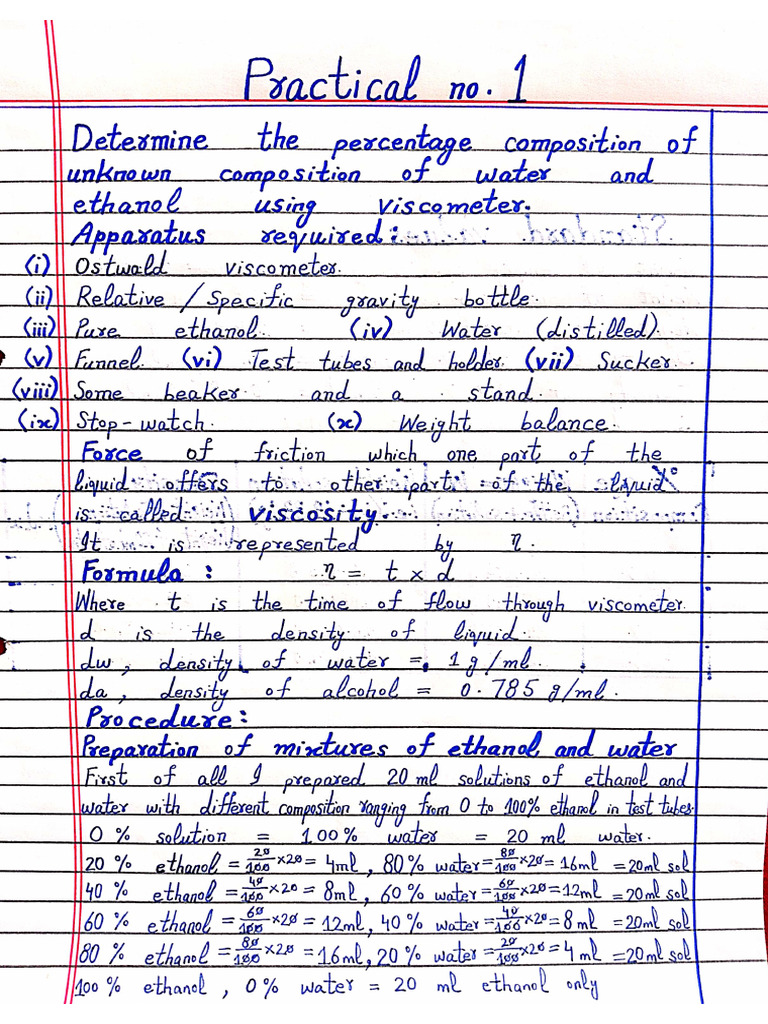 Physical Chemistry Practicals | PDF
