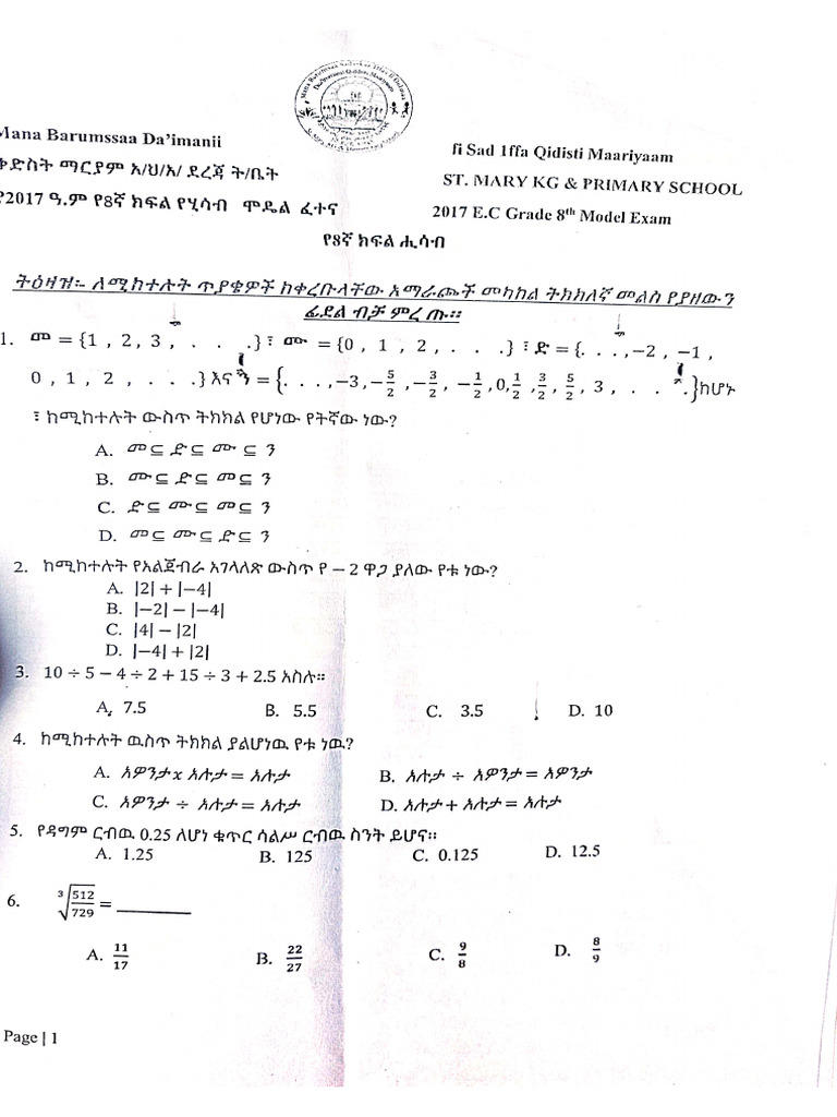 Grade 8 Maths Model | PDF