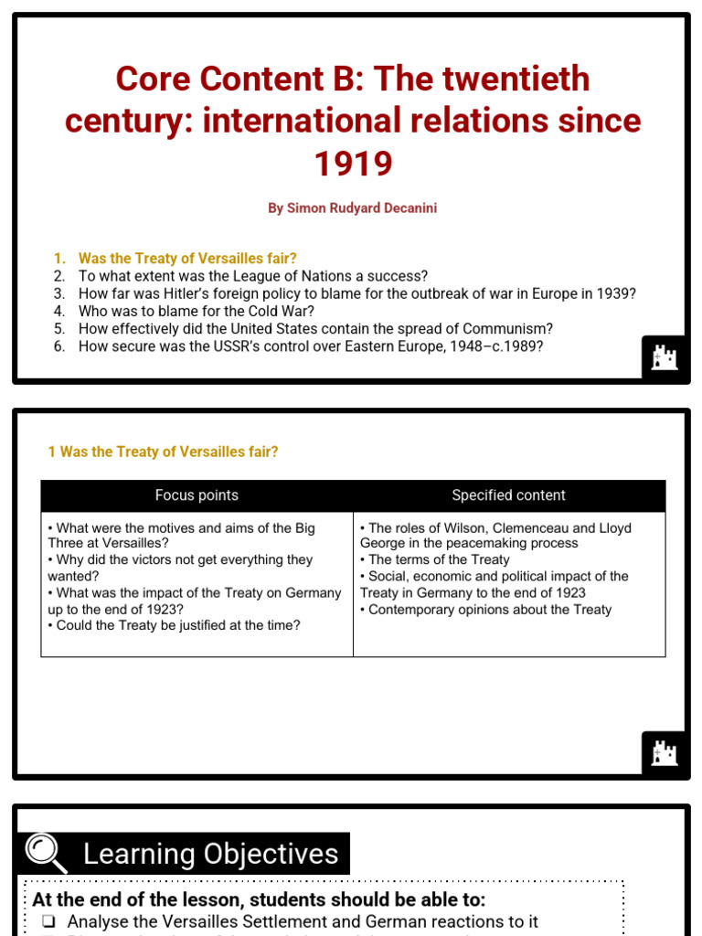 20th Century International Relations_ 1 Was the Treaty of Versailles ...