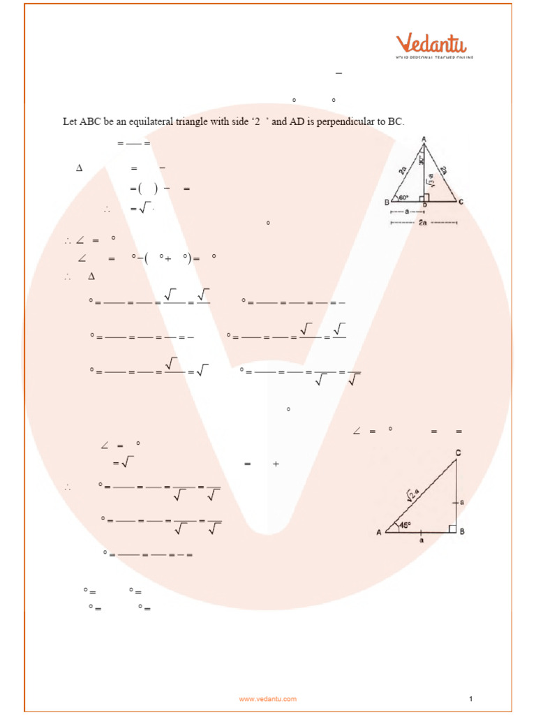 Trigonometric Ratios of Standard Angles | PDF | Trigonometry | Triangle