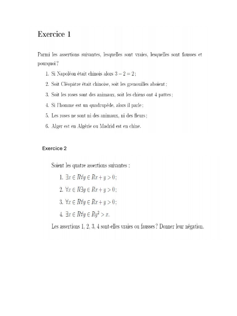 Exo Logique | PDF