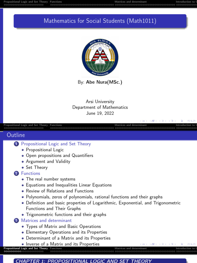 Mathematics For Social 081007 2 | PDF | If And Only If | Logic