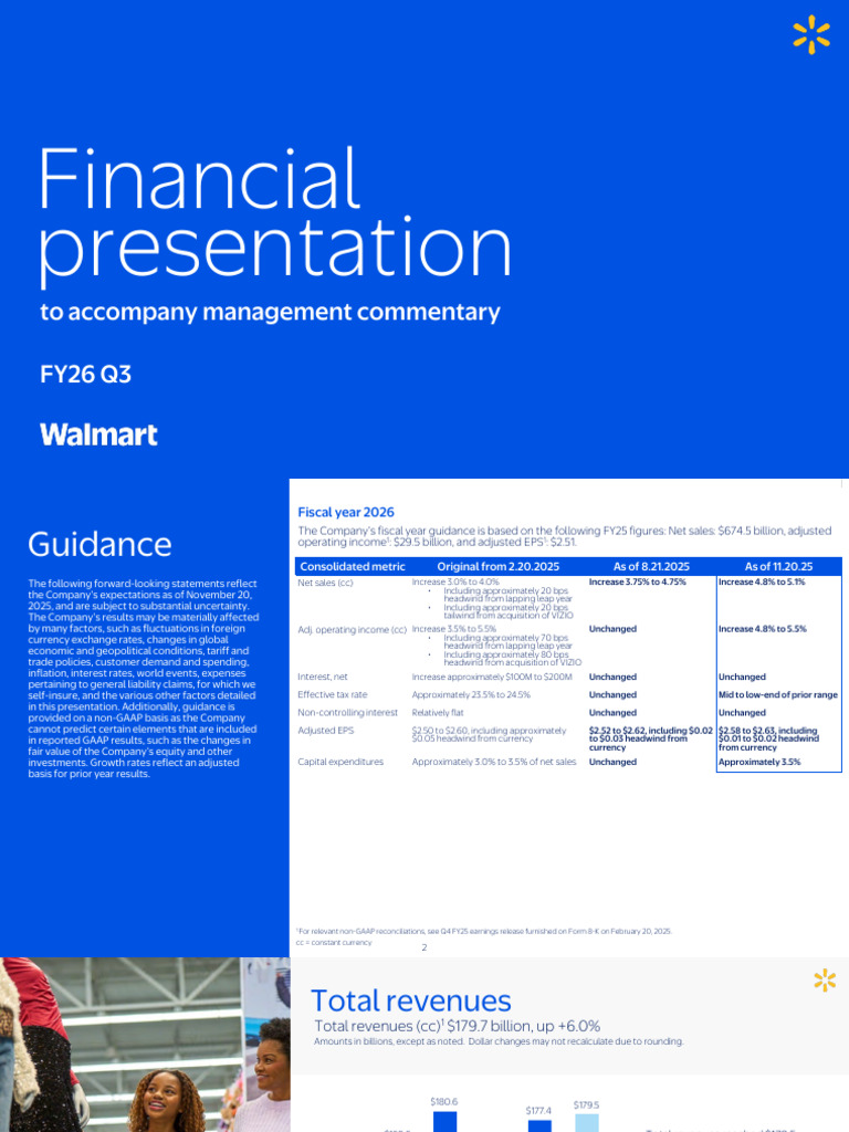 FY26 Q3 Financial Performance Overview | PDF | Walmart | Revenue