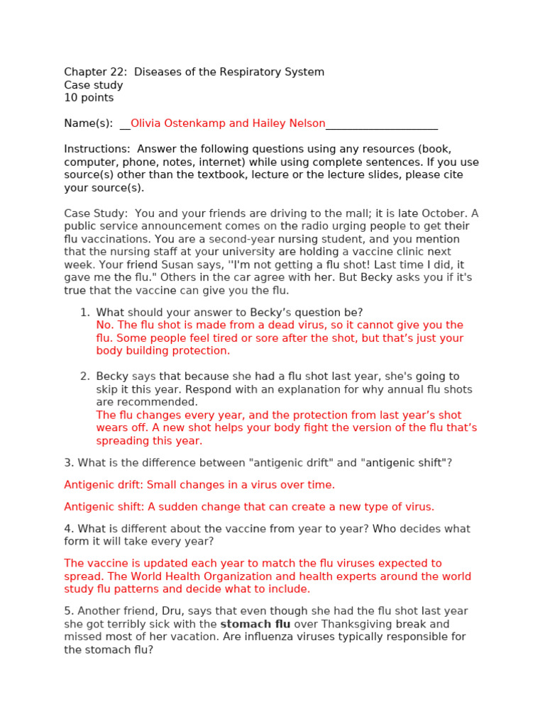 BIO 215_305 S125 Case Study Ch 22 Respiratory-2 | PDF | Influenza ...