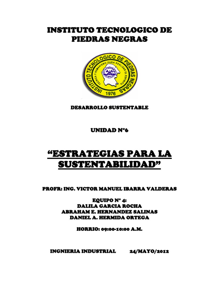 Estrategias Para La Sustentabilidad 1 Pdf Desarrollo Sostenible