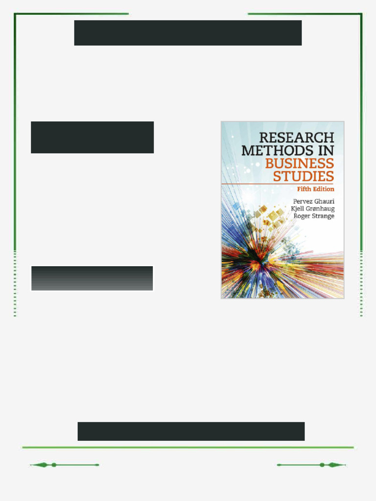 Research Methods In Business Studies Pervez Ghauri newest edition 2025 ...
