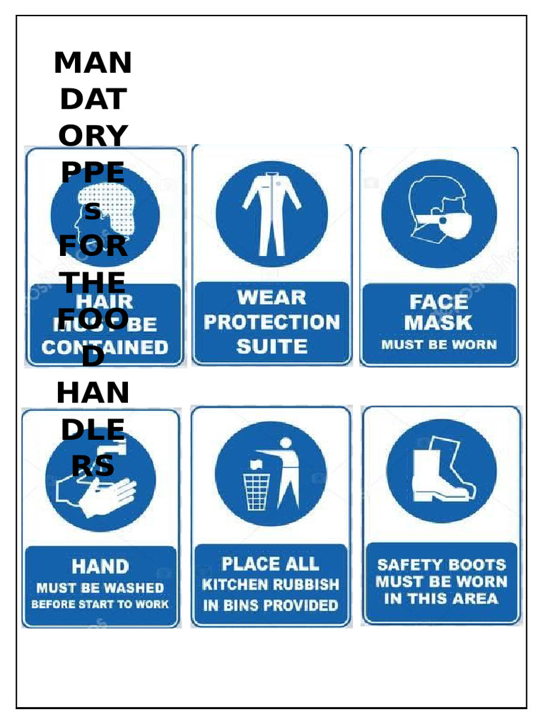 Food Handlers PPE Signage | PDF