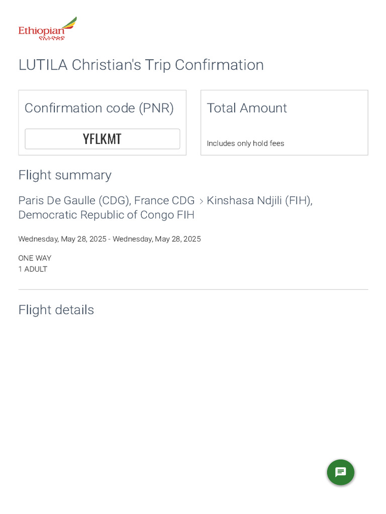 LUTILA Christian's Flight Confirmation | PDF