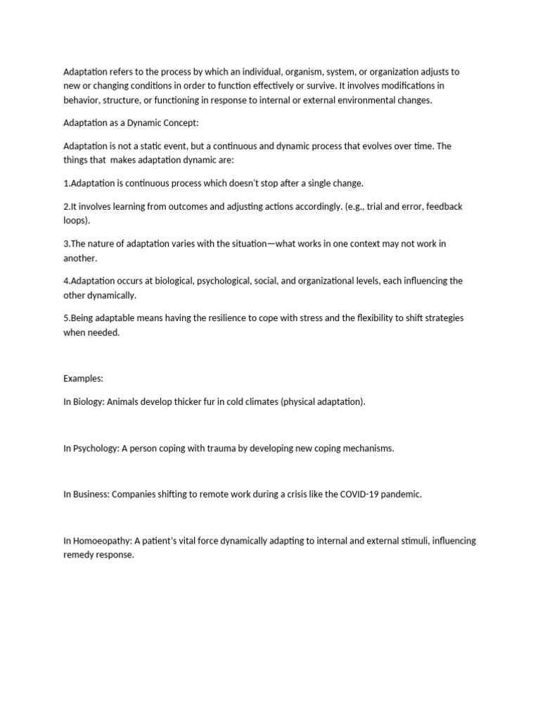 Adaptation | PDF | Stress (Biology) | Psychological Resilience