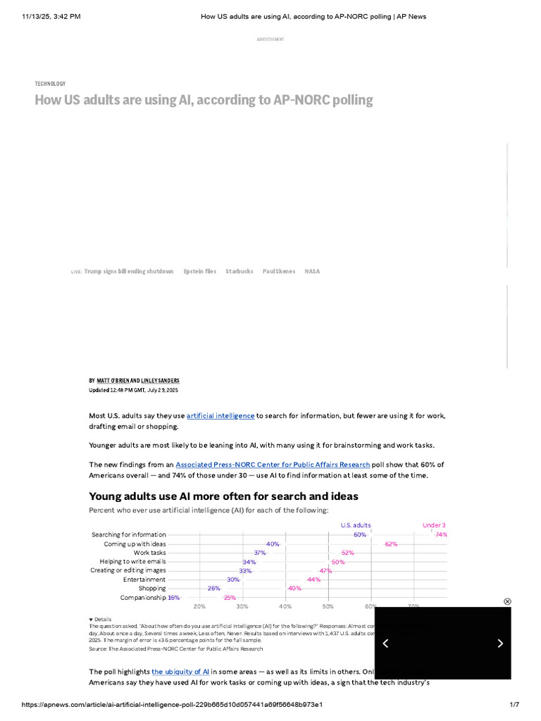 US Adults' AI Usage Trends by Age | PDF | Artificial Intelligence ...