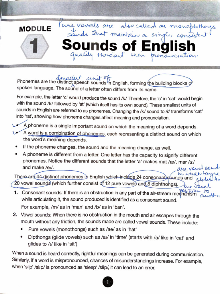 Sounds of English NOTES | PDF | Stress (Linguistics) | Syllable