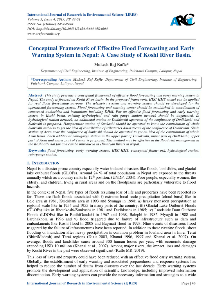 Flood Forecasting Framework for Nepal | PDF | Flood | Weather Forecasting