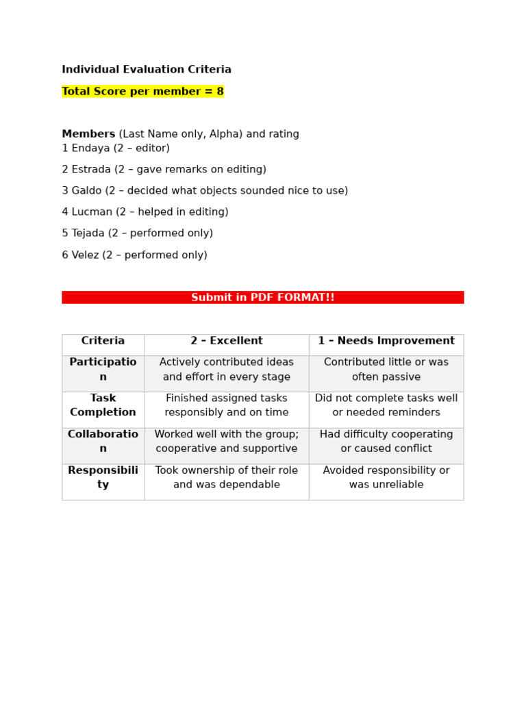 PT Evaluation Form | PDF