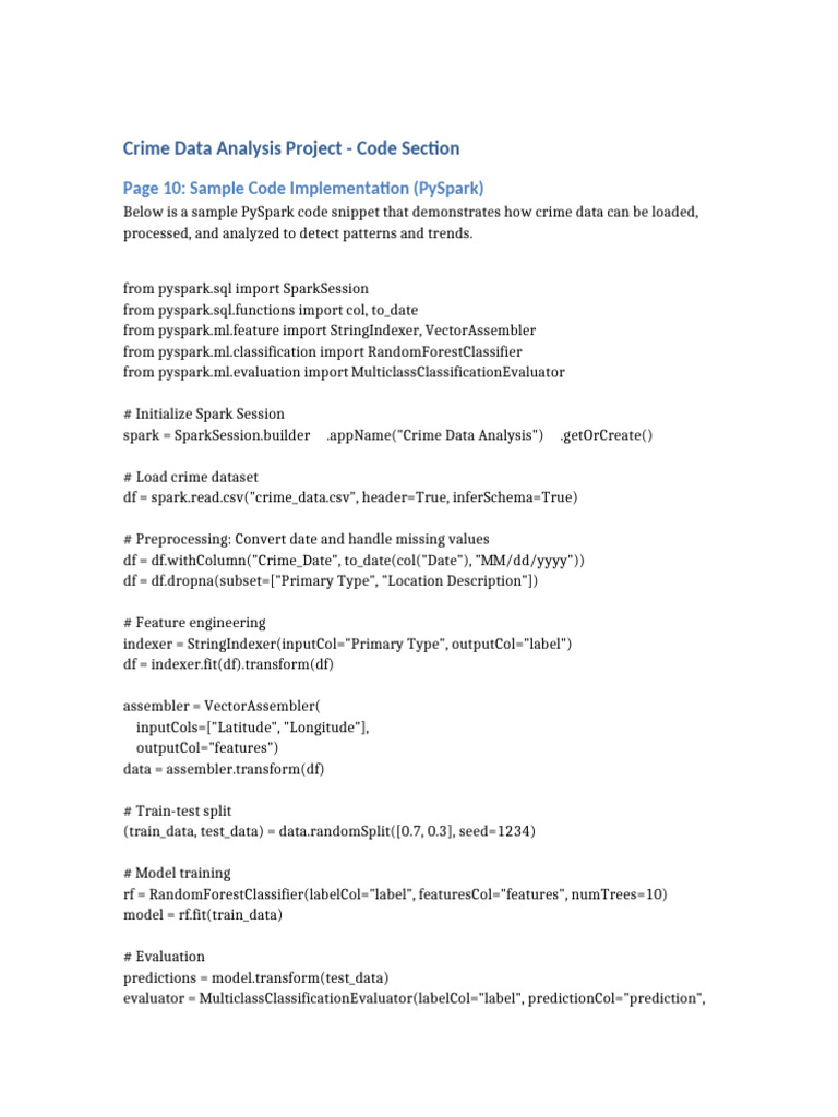 Crime Data Analysis With Code | PDF