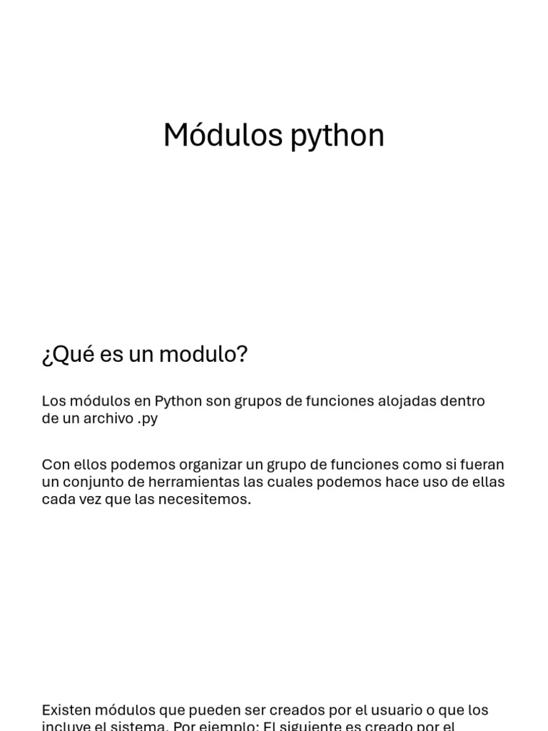 Modulos Python | PDF | Python (lenguaje de programación) | Ciencias de la Computación