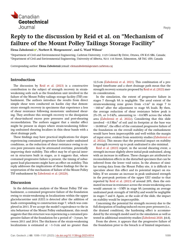 Zabolotnii Et Al 2023 Reply To The Discussion by Reid Et Al On ...