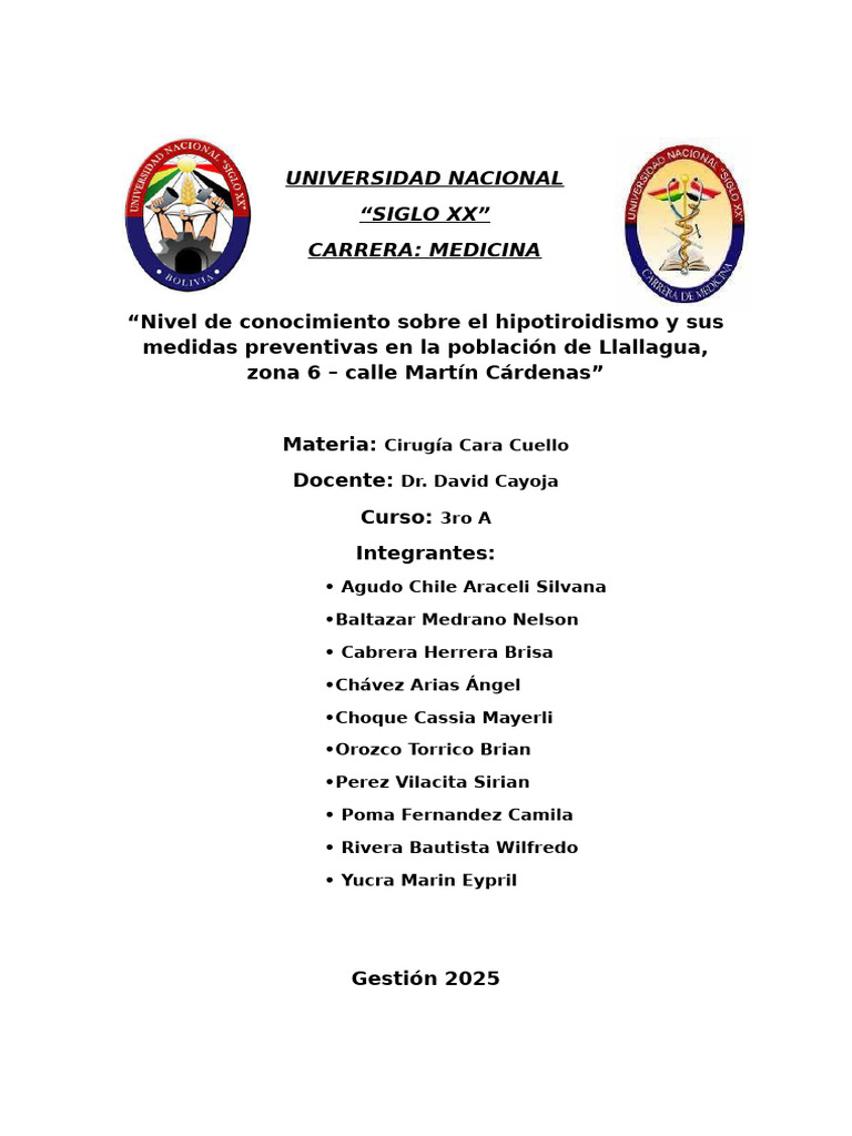 Perfil de Investigación Ccc2 | PDF | Tiroides | Hipotiroidismo