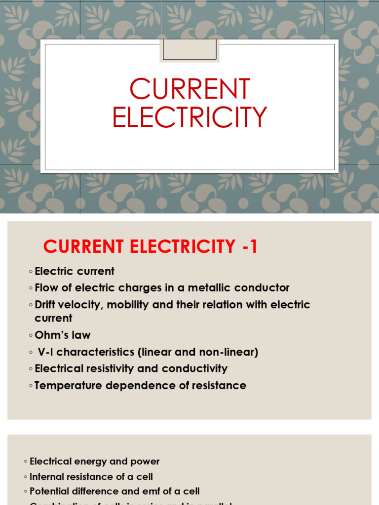 3 Current Electricity | PDF | Electric Current | Electrical Resistivity ...