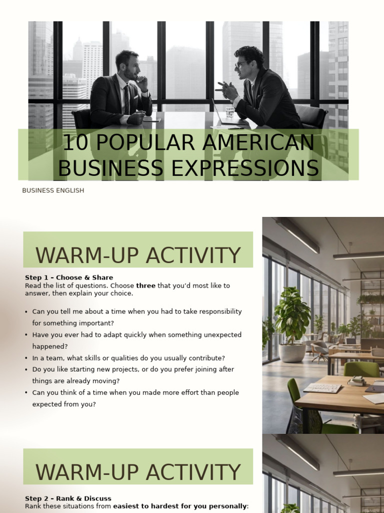 10 Essential American Business Expressions | PDF