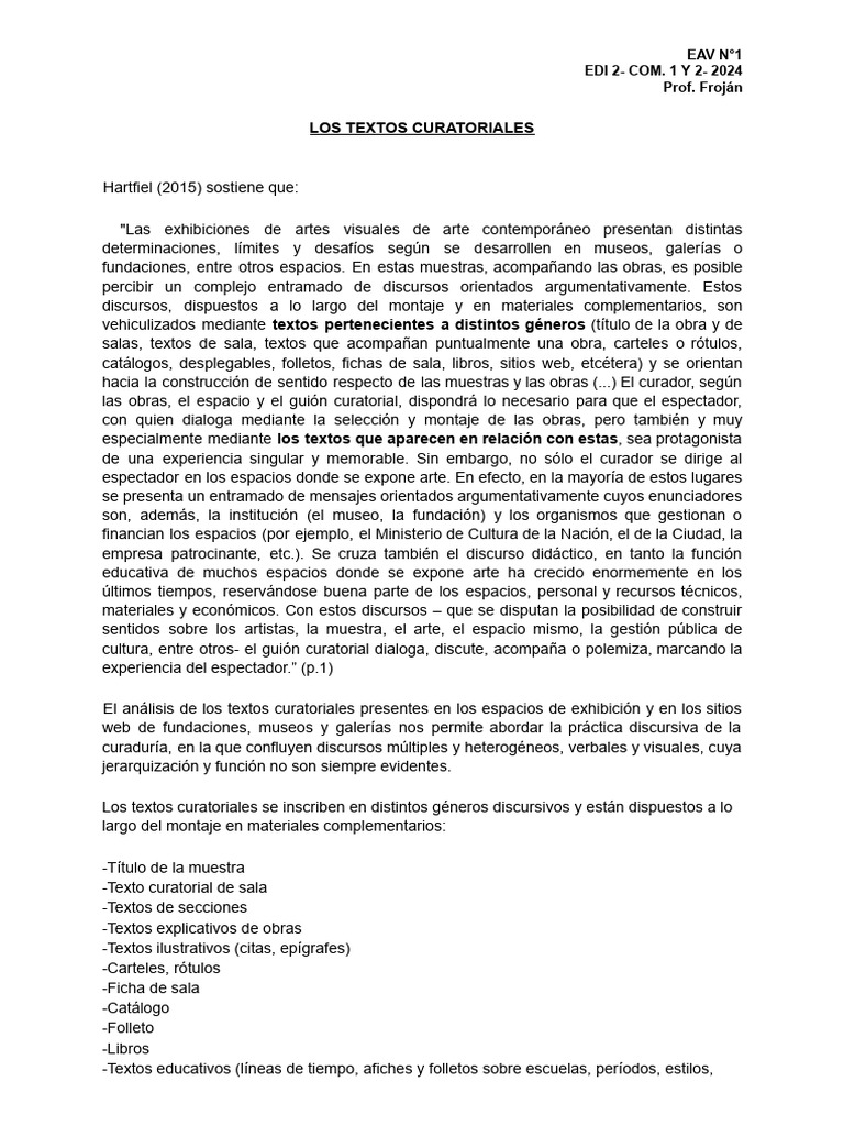 Los Textos Curatoriales- Edi 2 Relatos Curatoriales- 2024 | PDF | Museo | Escritura