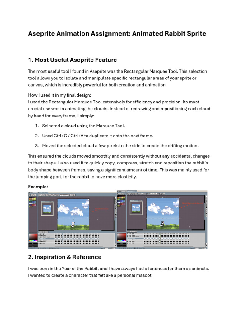 Aseprite Rabbit Sprite Animation Guide | PDF | Animation