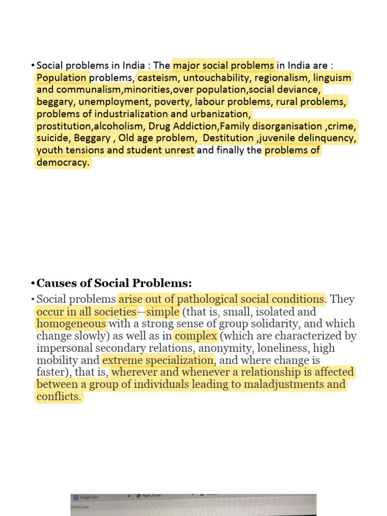 Causes and Consequences of Social Problems - Thilakavathy Mam | PDF ...