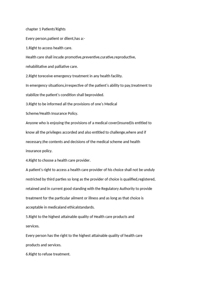 Patient's Charter | PDF | Patient | Informed Consent