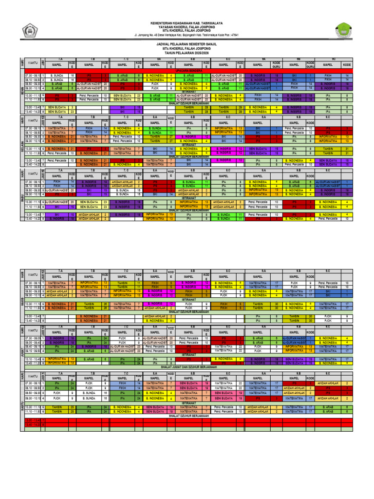 JADWAL KBM MTs 20252026 - 251118 - 110419 | PDF