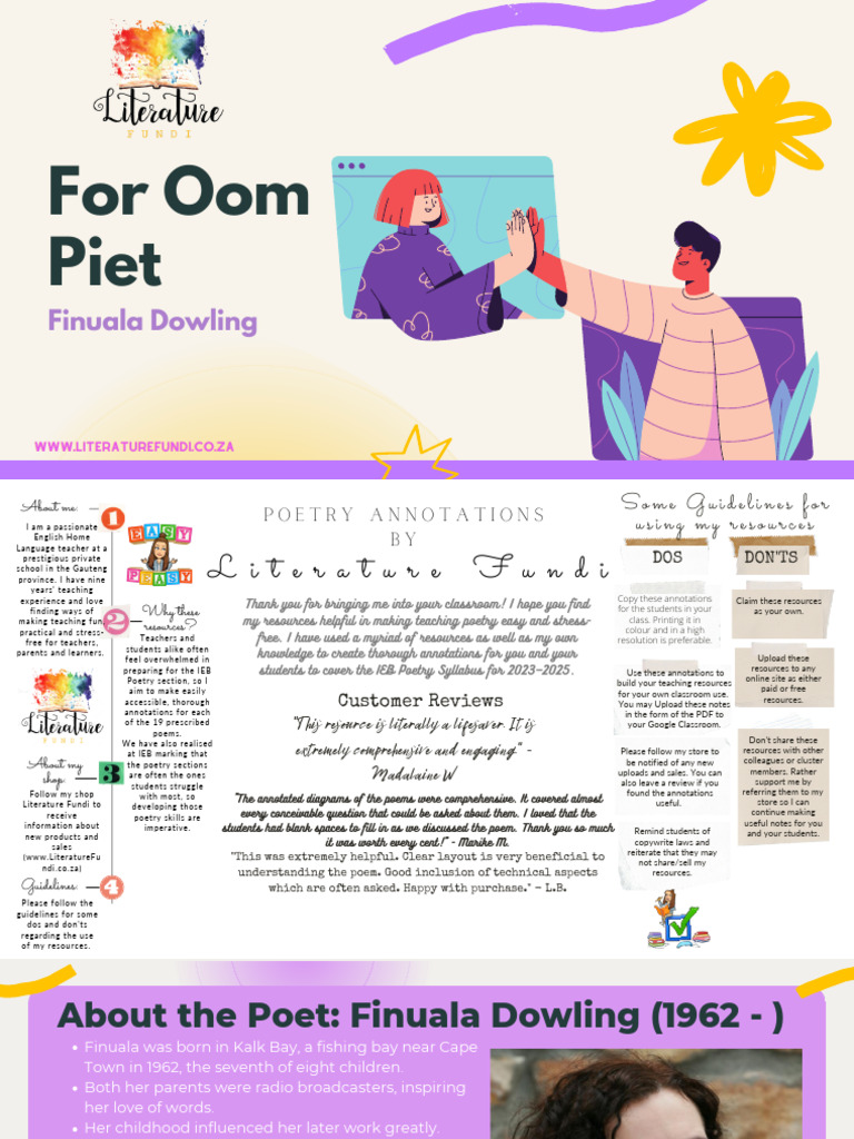 IEB Poetry Annotations for Teachers | PDF | Apartheid
