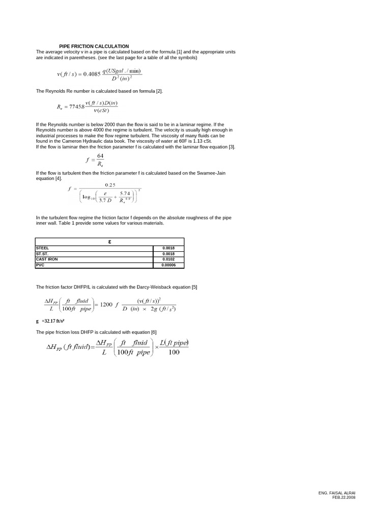Pipe Friction and Head Loss Calculation | PDF | Classical Mechanics ...