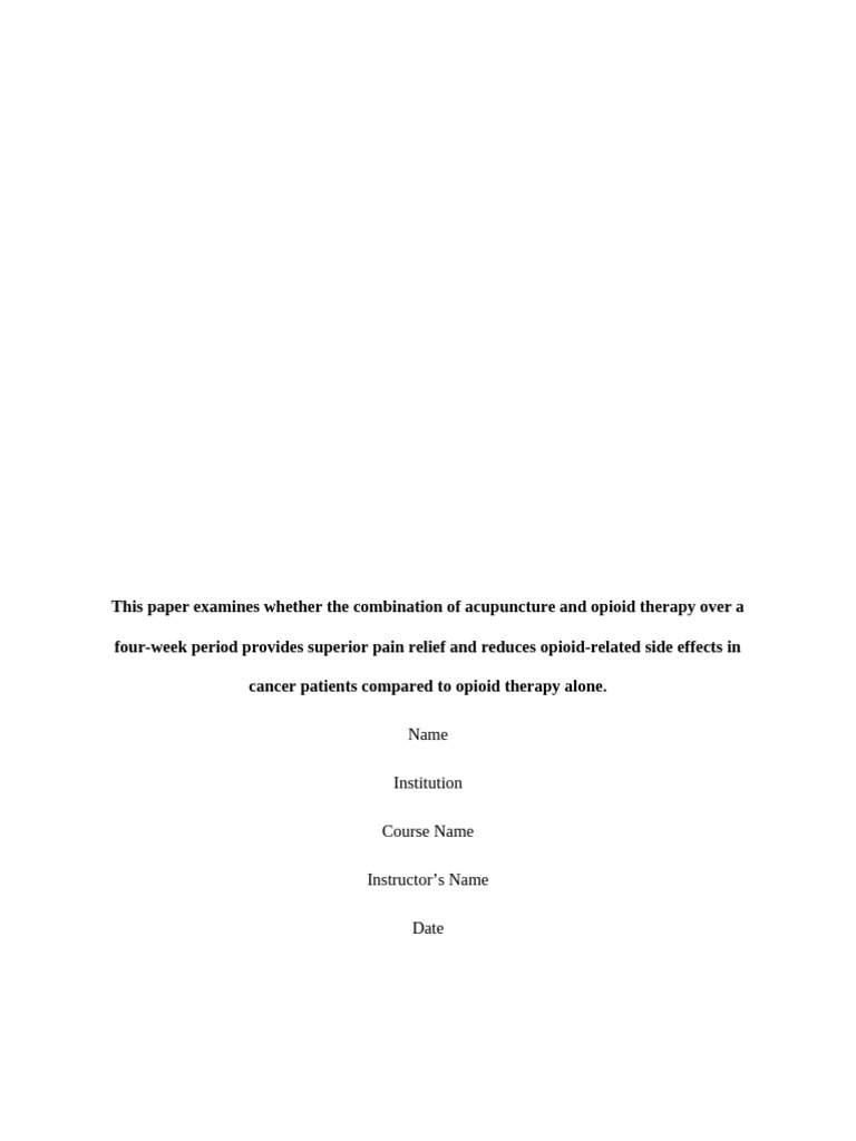 MSNC 505 Paper Monica - Docm | PDF | Acupuncture | Pain Management