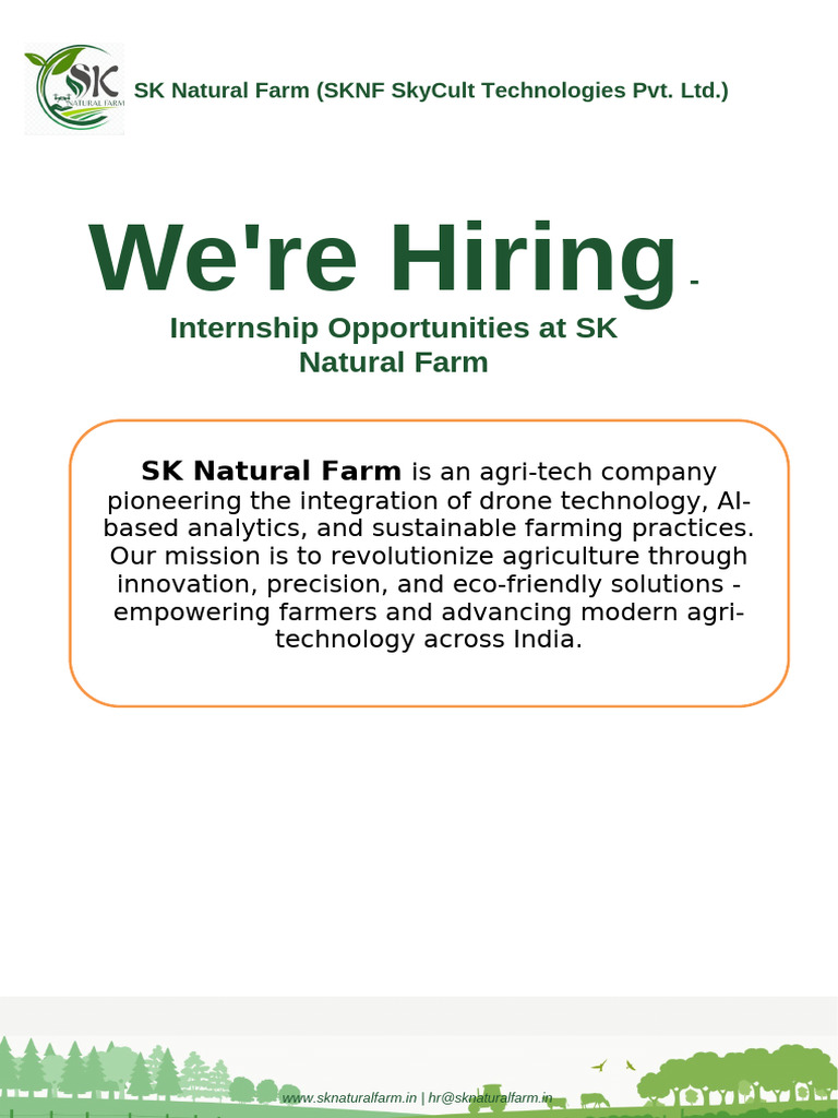 Internship Opportunities at SK Natural Farm | PDF | Analytics | Mentorship