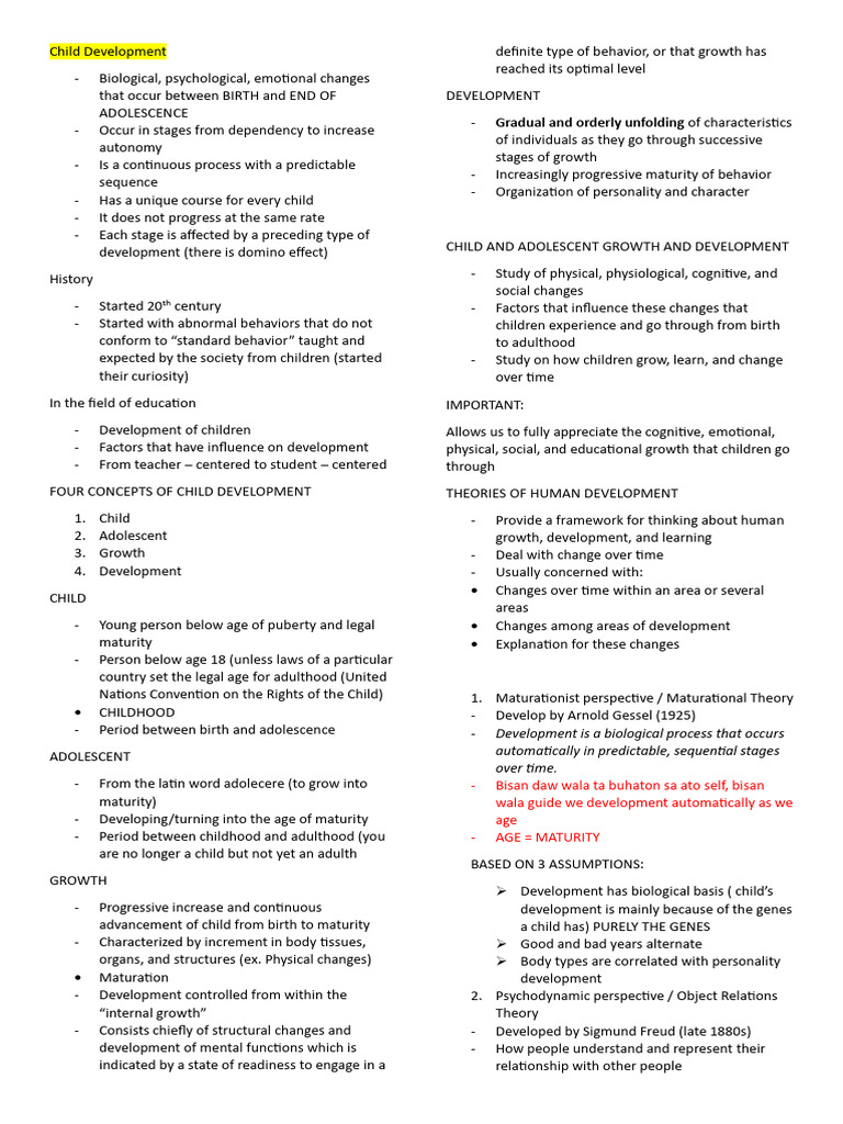 Child Development Notes | PDF | Learning | Reinforcement