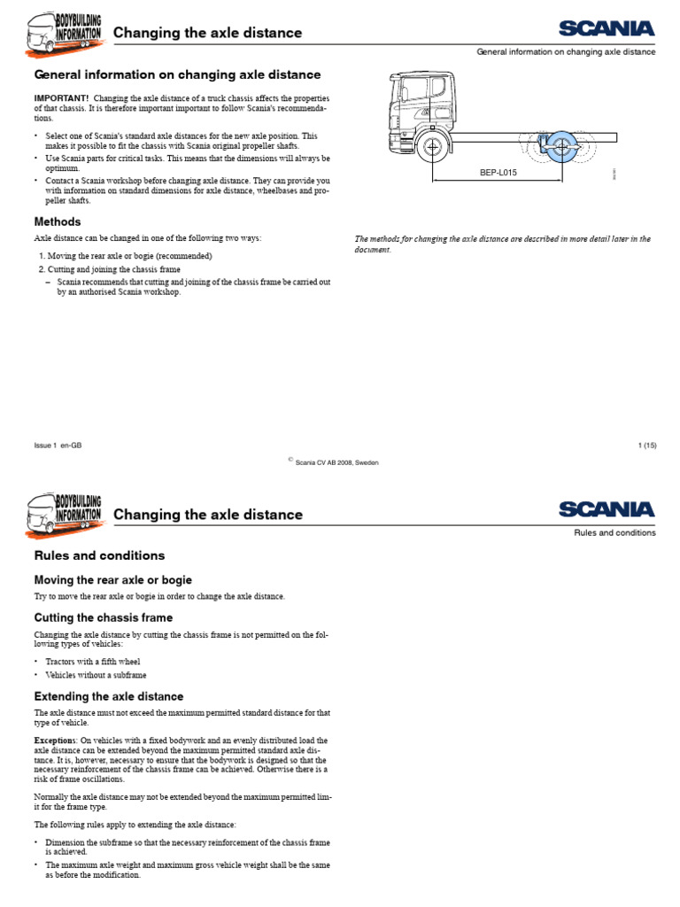 07 10-01, Changing The Axle Distance | PDF | Axle | Truck