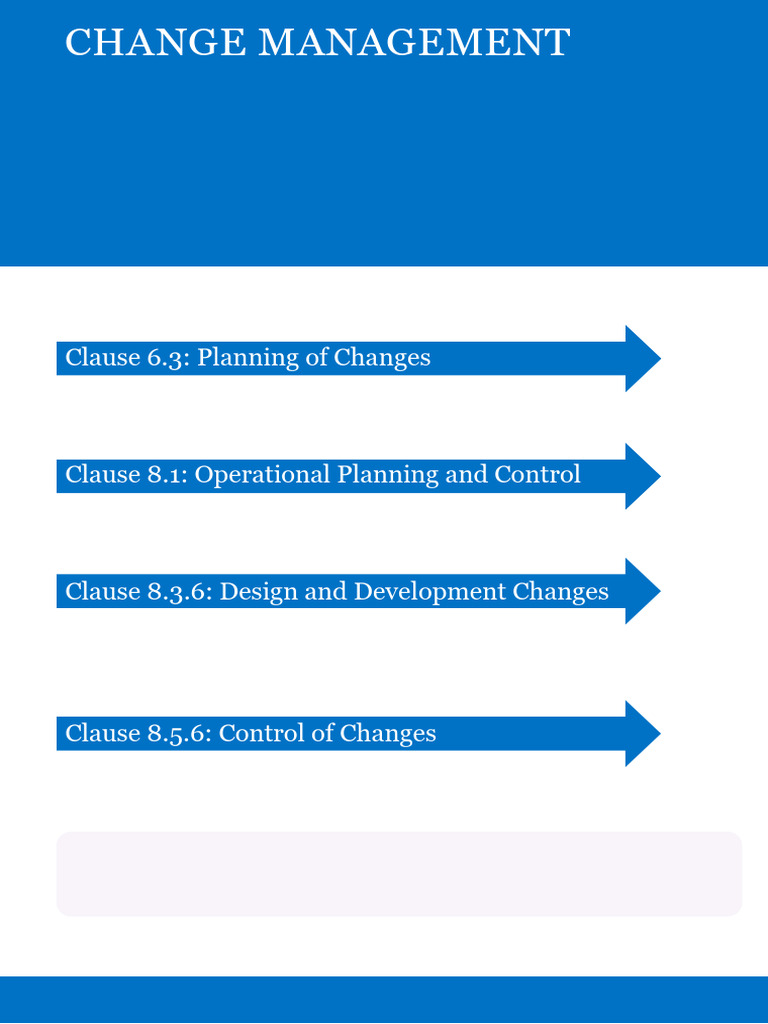 ISO 9001:2015 QMS Change Management Guide | PDF | Quality Management ...