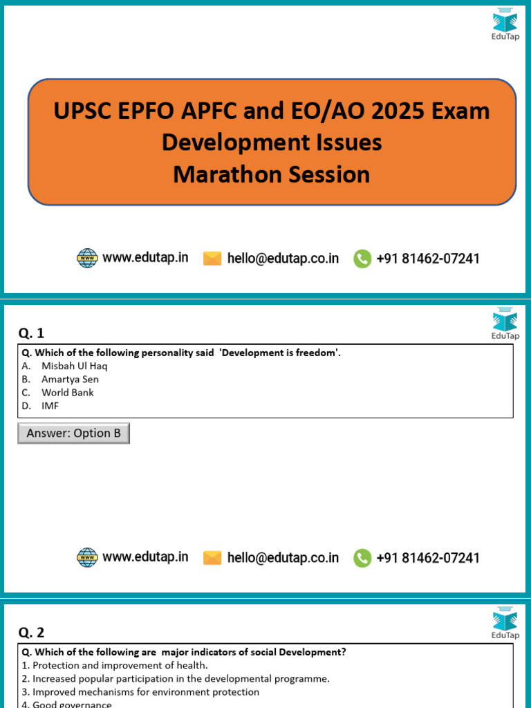 UPSC EPFO APFC EO/AO 2025 Exam Guide | PDF | Human Development Index ...