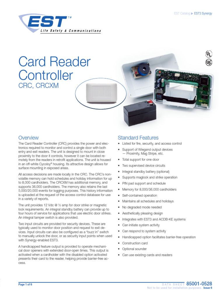 Data Sheet 85001-0528 - Card Reader Controller - Edwards UTCFS | PDF ...