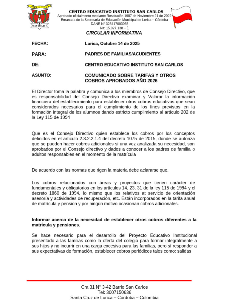 Circular Informativa | PDF