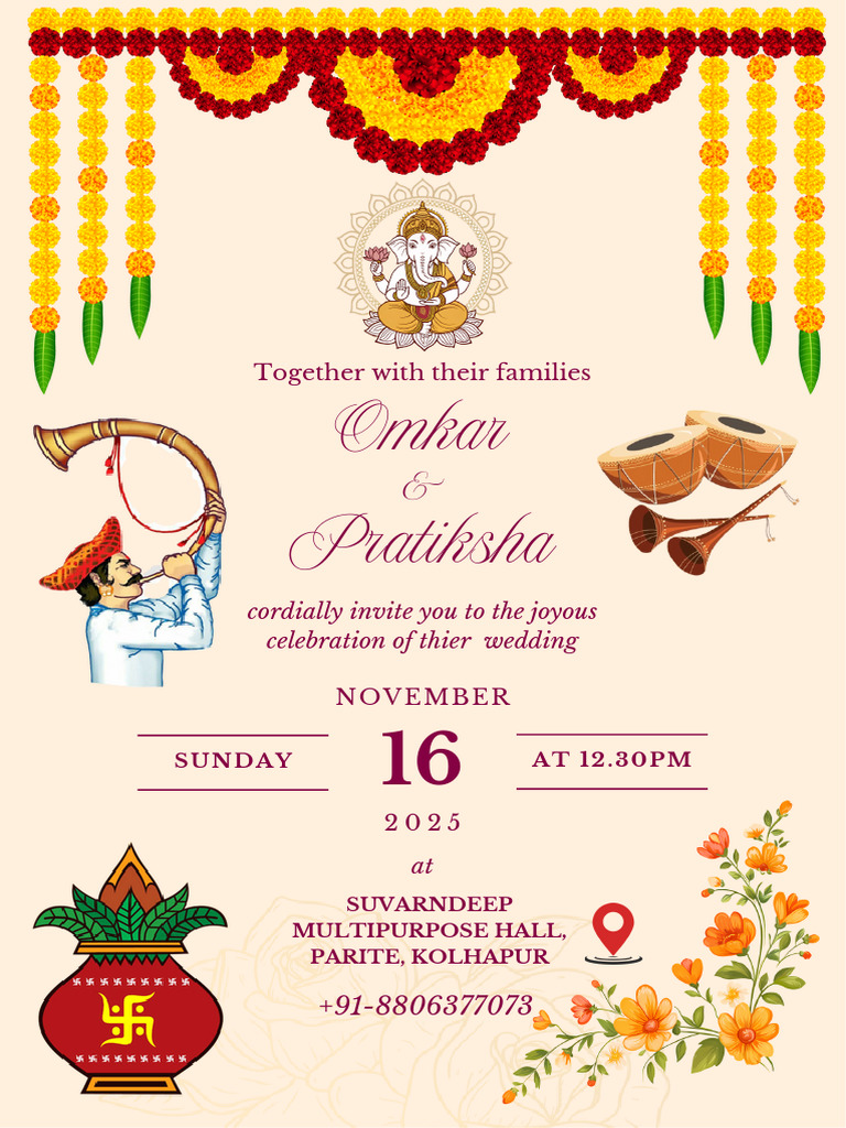 Wedding_Invitation of Omkar and Pratrilsha | PDF