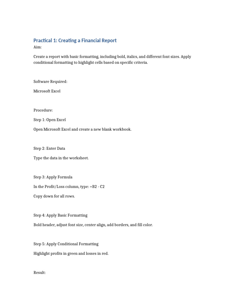 Excel Practicals 1 to 10 (1) | PDF | Microsoft Excel | Sensitivity Analysis