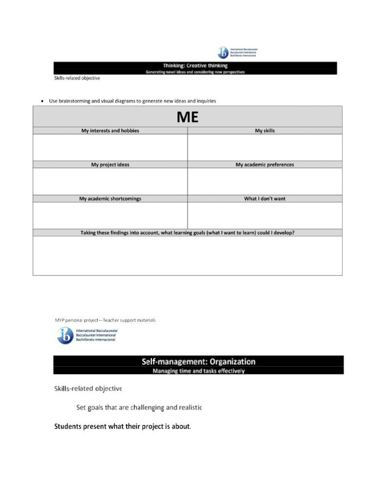 ATL-Based Personal Project Action Plan | PDF | Cognition | Learning