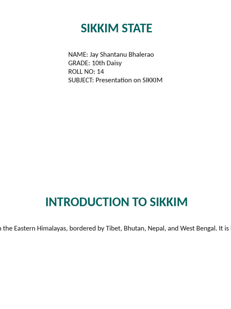 Sikkim AI Styled Presentation-1 | PDF