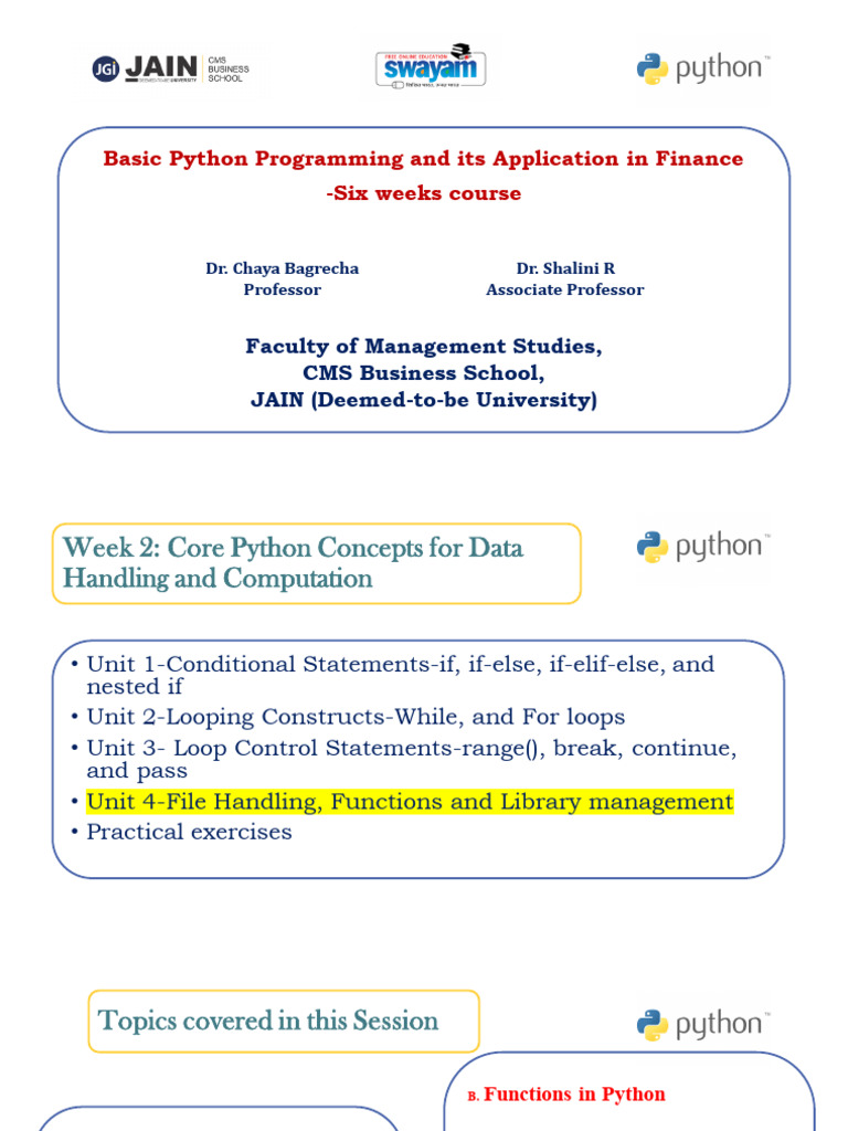 12-week 2-SLIDES-File handling-Functions-Libraries | PDF | Parameter (Computer Programming ...