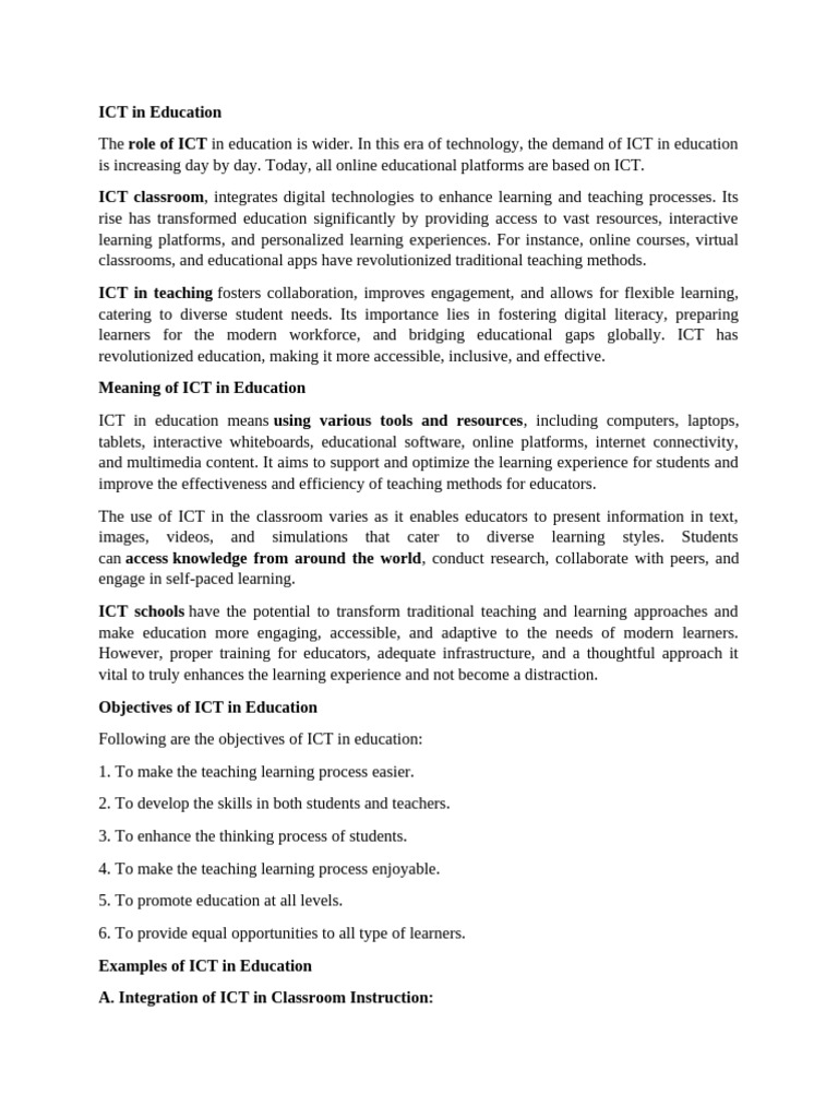 Impact of ICT on Education Today | PDF | Educational Technology ...