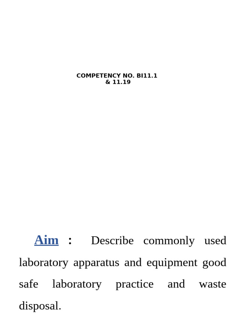 Biochemistry Lab Equipment and Good Lab Practices | PDF | Waste | Blood ...