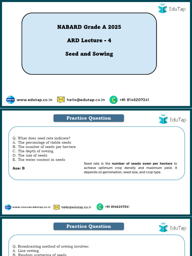 Seed and Sowing | PDF | Sowing | Seed