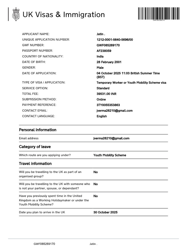 UK Visas & Immigration: Personal Information | PDF | Travel Visa ...